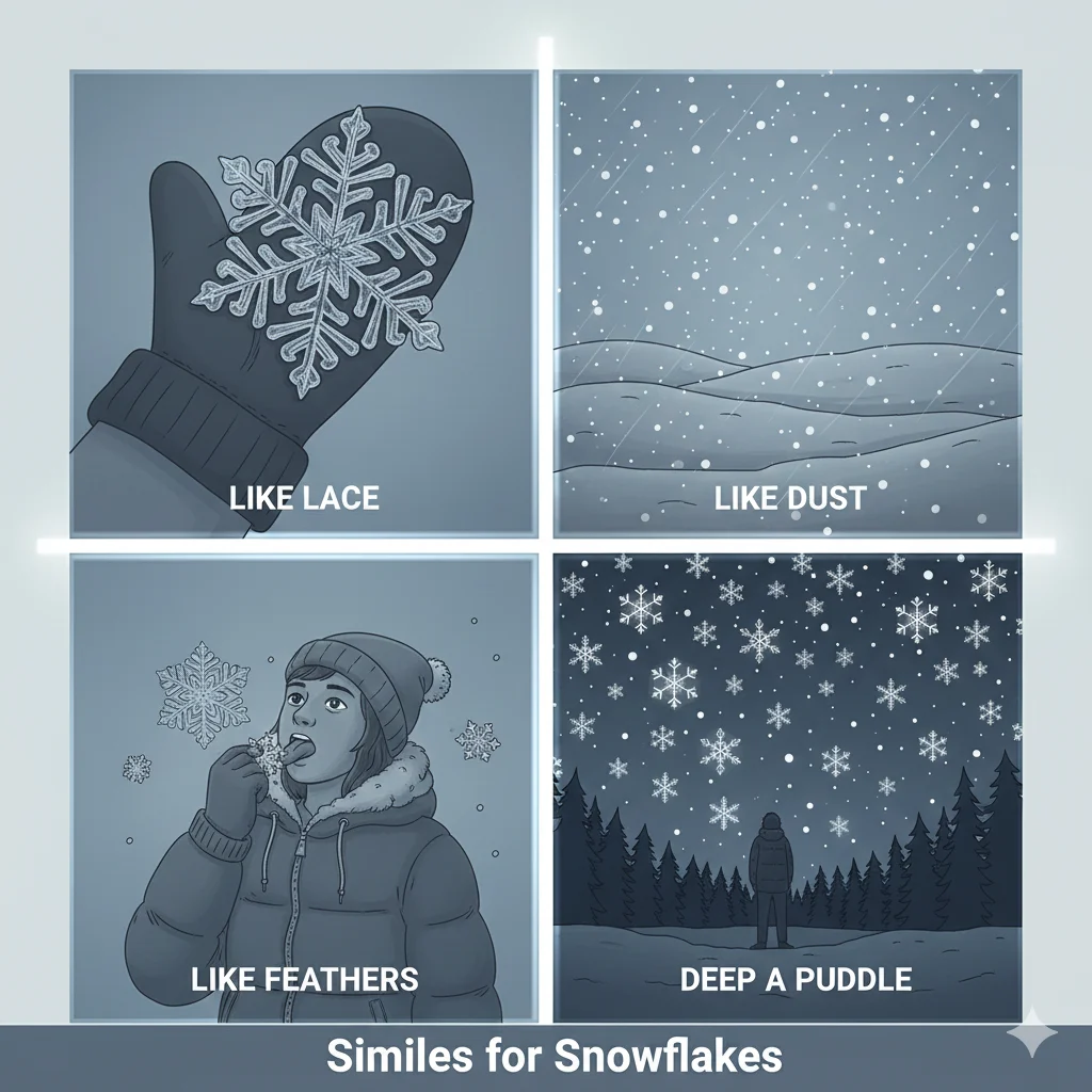Similes for Snowflakes: Beautiful Comparisons That Drift Like Magic